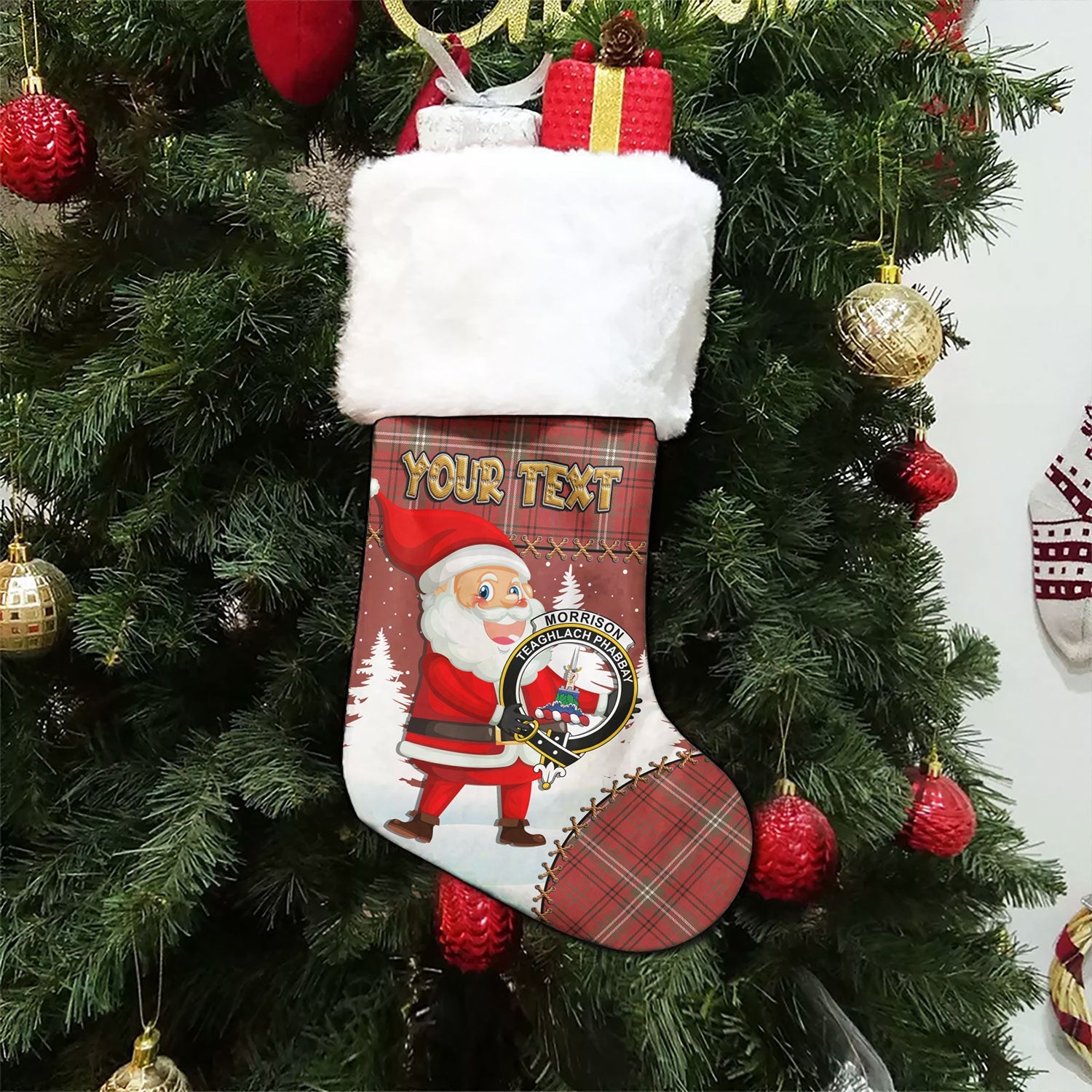 Morrison Weathered Clan Badge Tartan Christmas Stocking Holiday ...