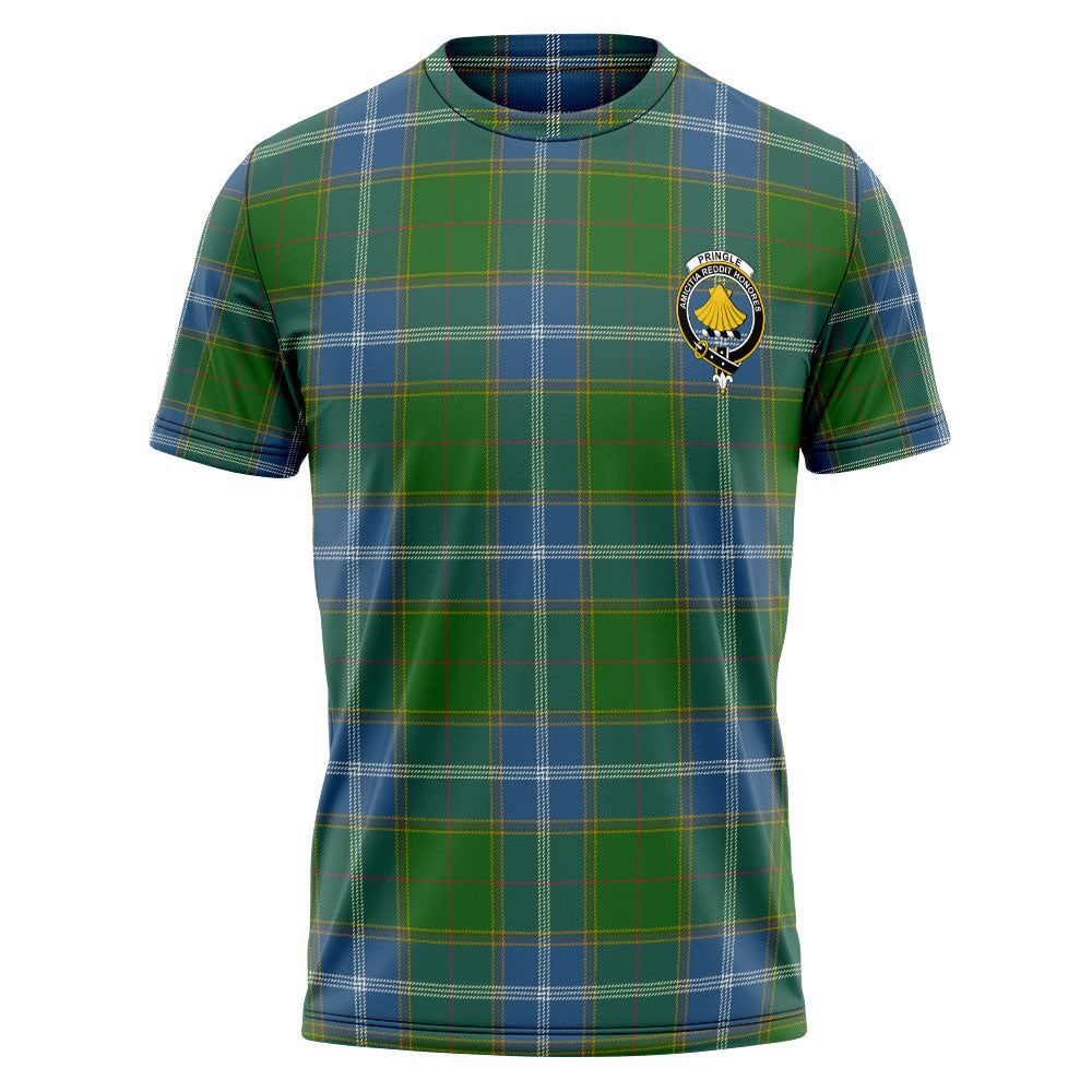 Pringle Ancient Clan Badge Tartan T-Shirt | Celticprime.com – celticprime