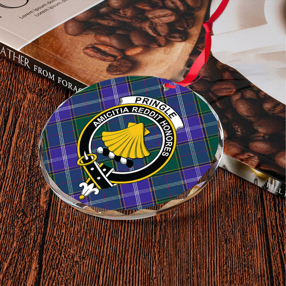 Pringle Modern Clan Badge Tartan Glass Ornament | Celticprime.com ...