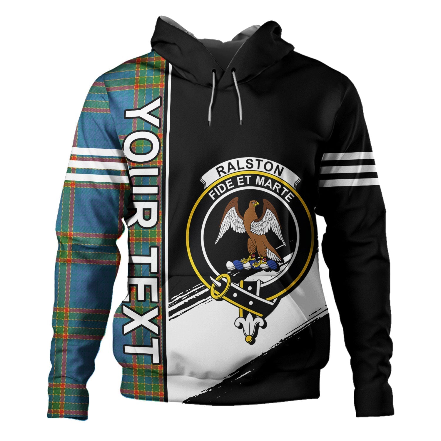 Ralston UK Ancient Clan Badge Tartan Hoodie Quarter Style Personalized ...