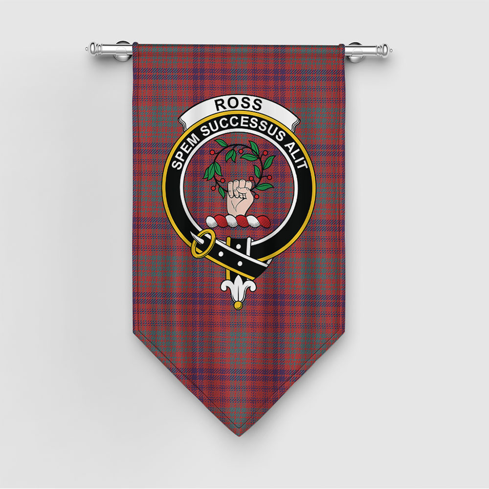 Ross Weathered Clan Badge Tartan Gonfalon – Scottish Banner ...