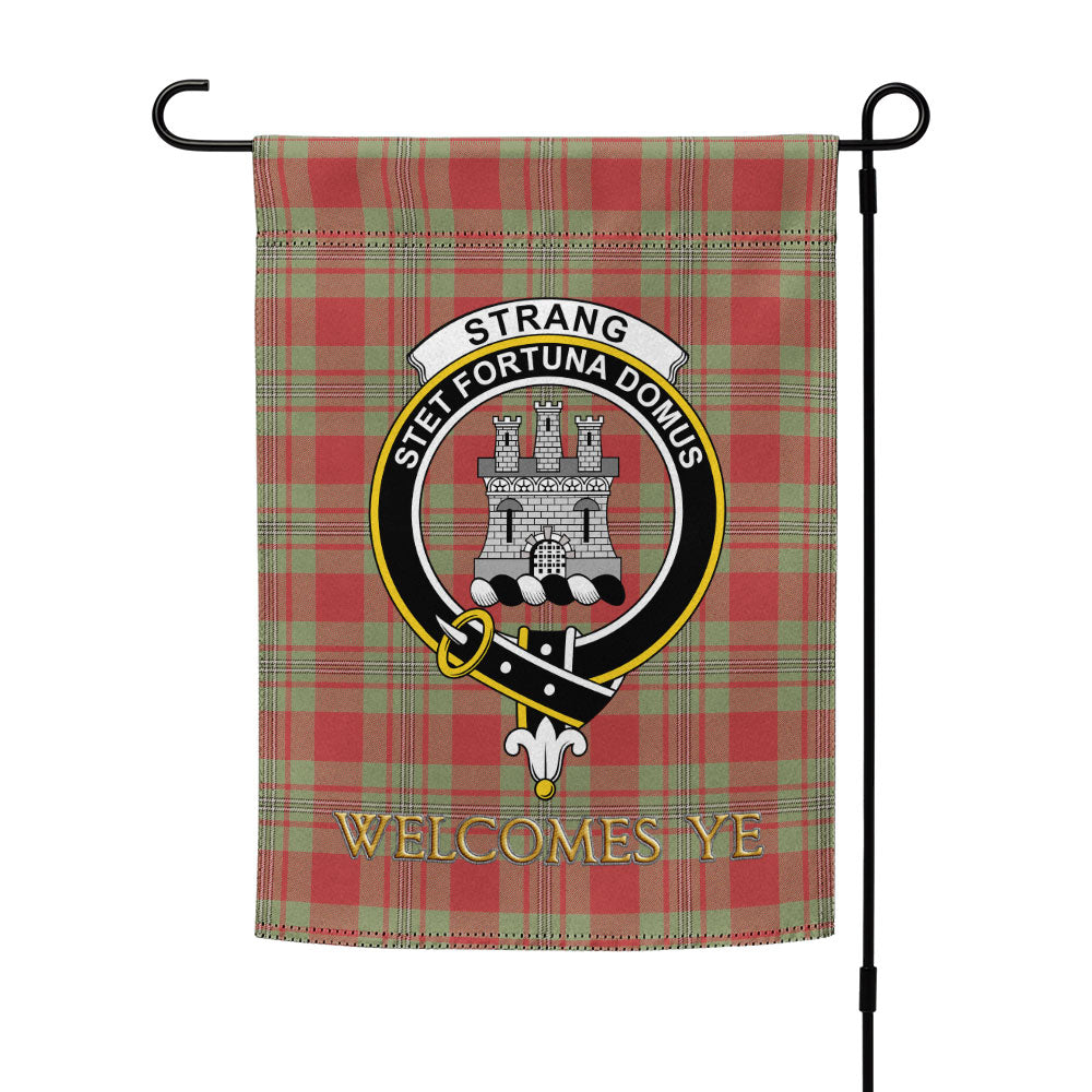 Strang Weathered Clan Badge Tartan Garden Flag | Celticprime.com ...