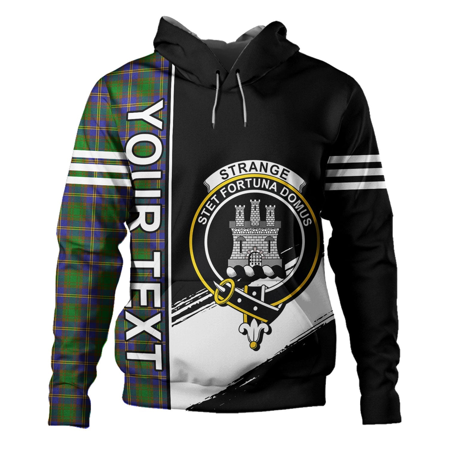 Strange of Balkaskie Clan Badge Tartan Hoodie Quarter Style ...