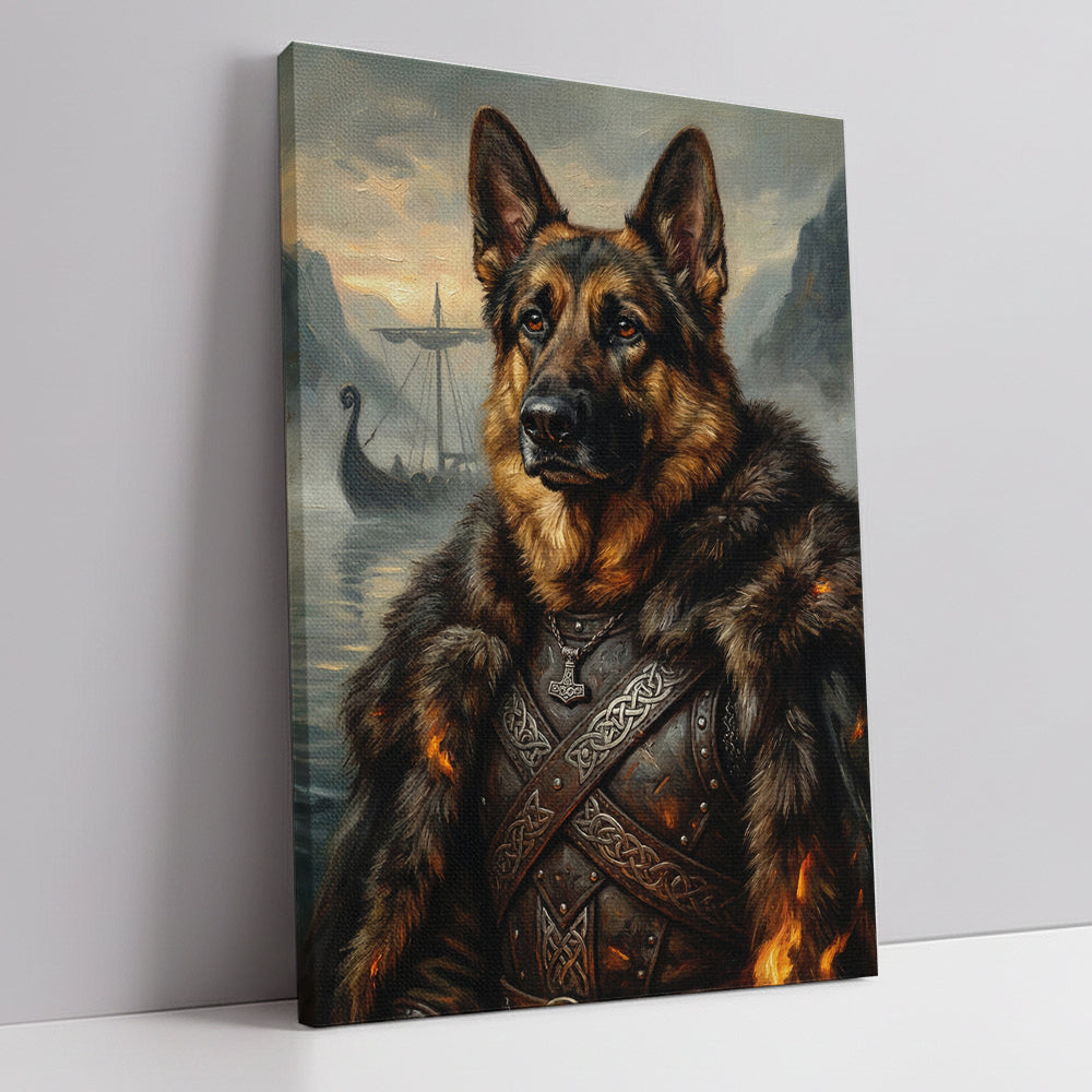 Viking Pet Guardian of the Northern Seas Custom Portrait Canvas ...