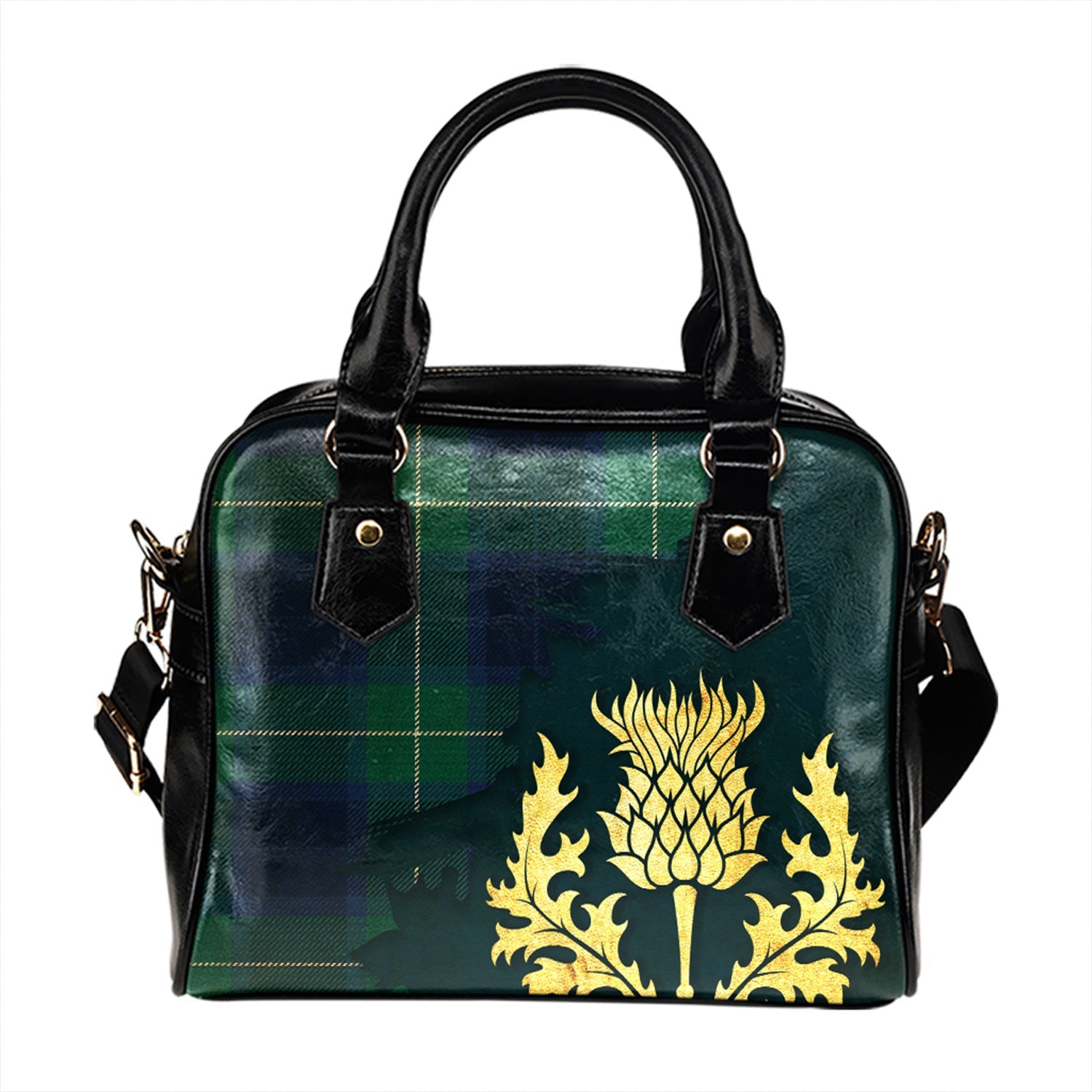Wallace Blue (Wallas Blue) Modern Tartan Shoulder Handbag Thistle ...