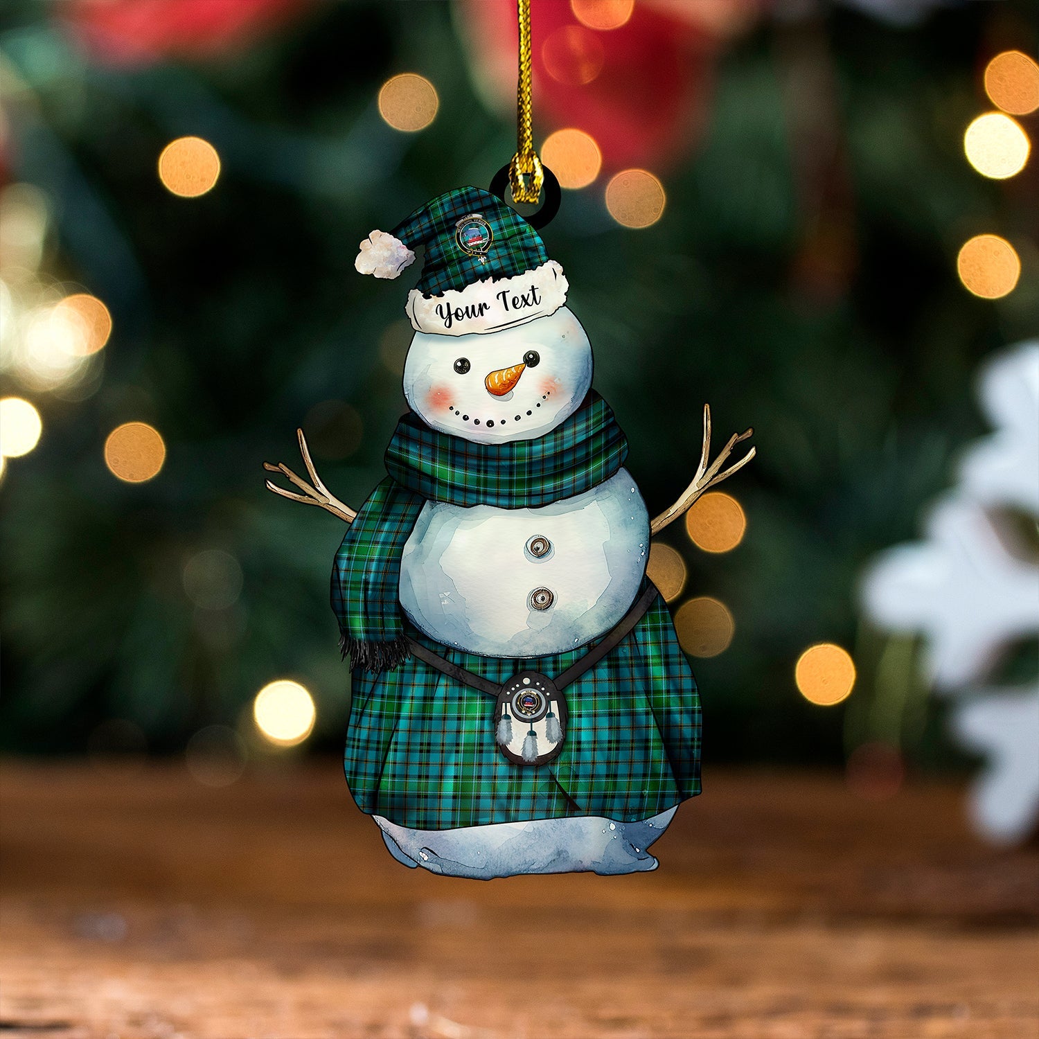 Weir Ancient Clan Badge Tartan Wood Acrylic Ornament Snowman Warrior ...