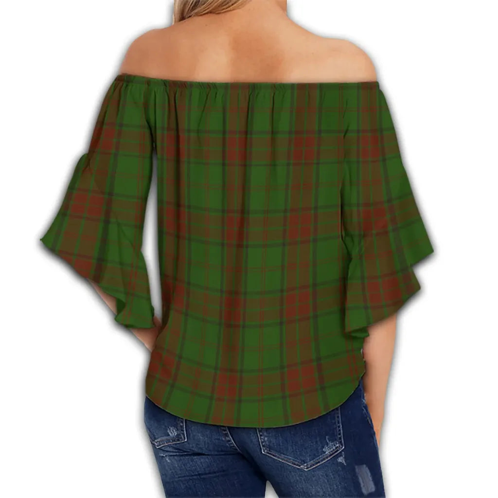 Maxwell Hunting Tartan Classic Off Shoulder Waist Wrap Top | Celticprime.com – celticprime