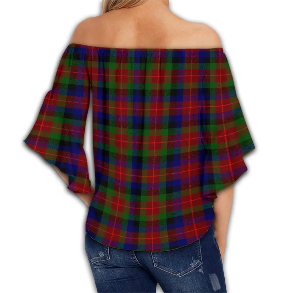 Tennant Tartan Classic Crest Off Shoulder Waist Wrap Top | Celticprime ...
