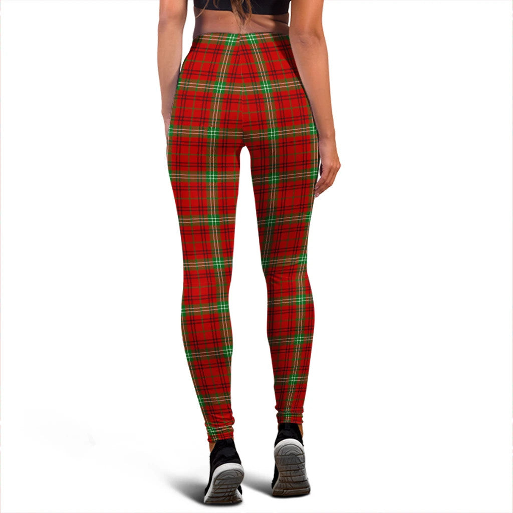 Morrison Red Modern Tartan Classic Leggings | Celticprime.com – celticprime