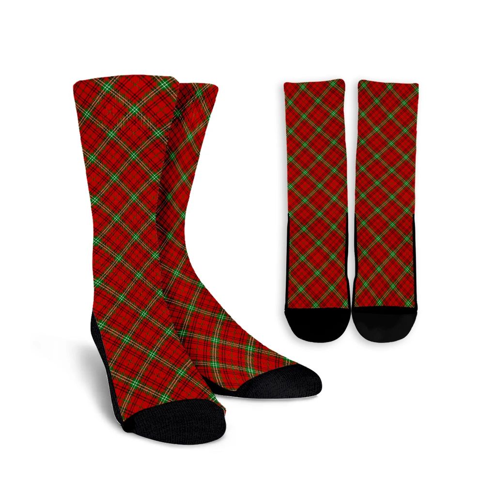 Morrison Red Modern Tartan Classic Crew Socks | Celticprime.com ...