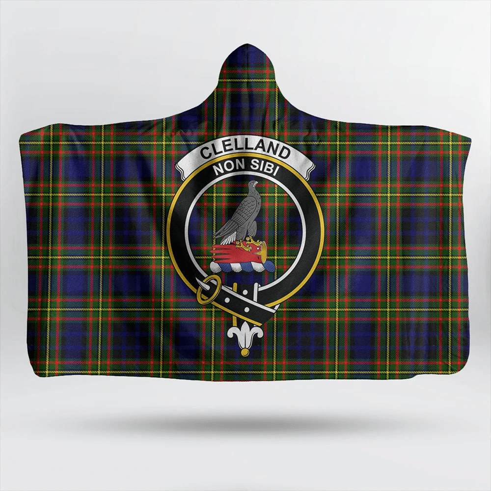 Clelland Modern Tartan Classic Crest Hooded Blanket | Celticprime.com ...