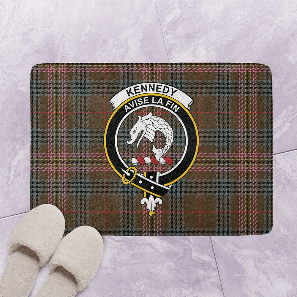 Kennedy Weathered Tartan Classic Crest Bathroom Mat | Celticprime.com ...