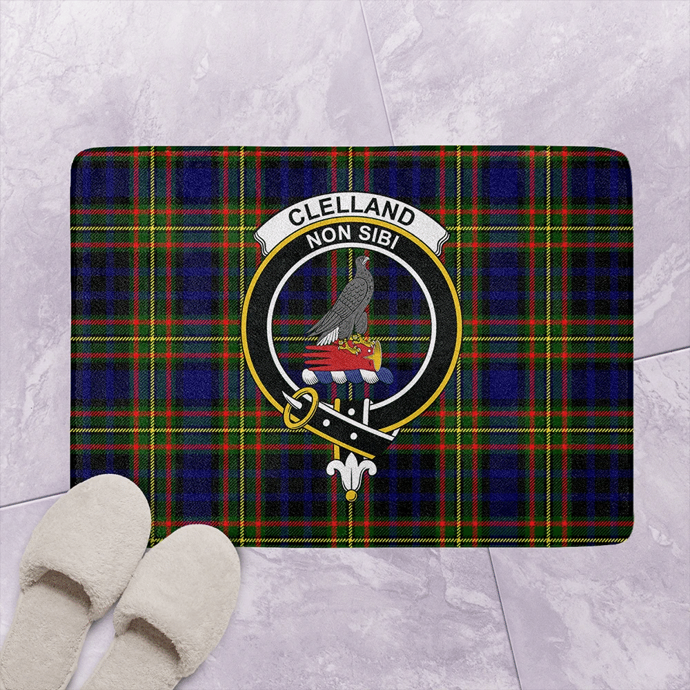 Clelland Modern Tartan Classic Crest Bathroom Mat | Celticprime.com ...