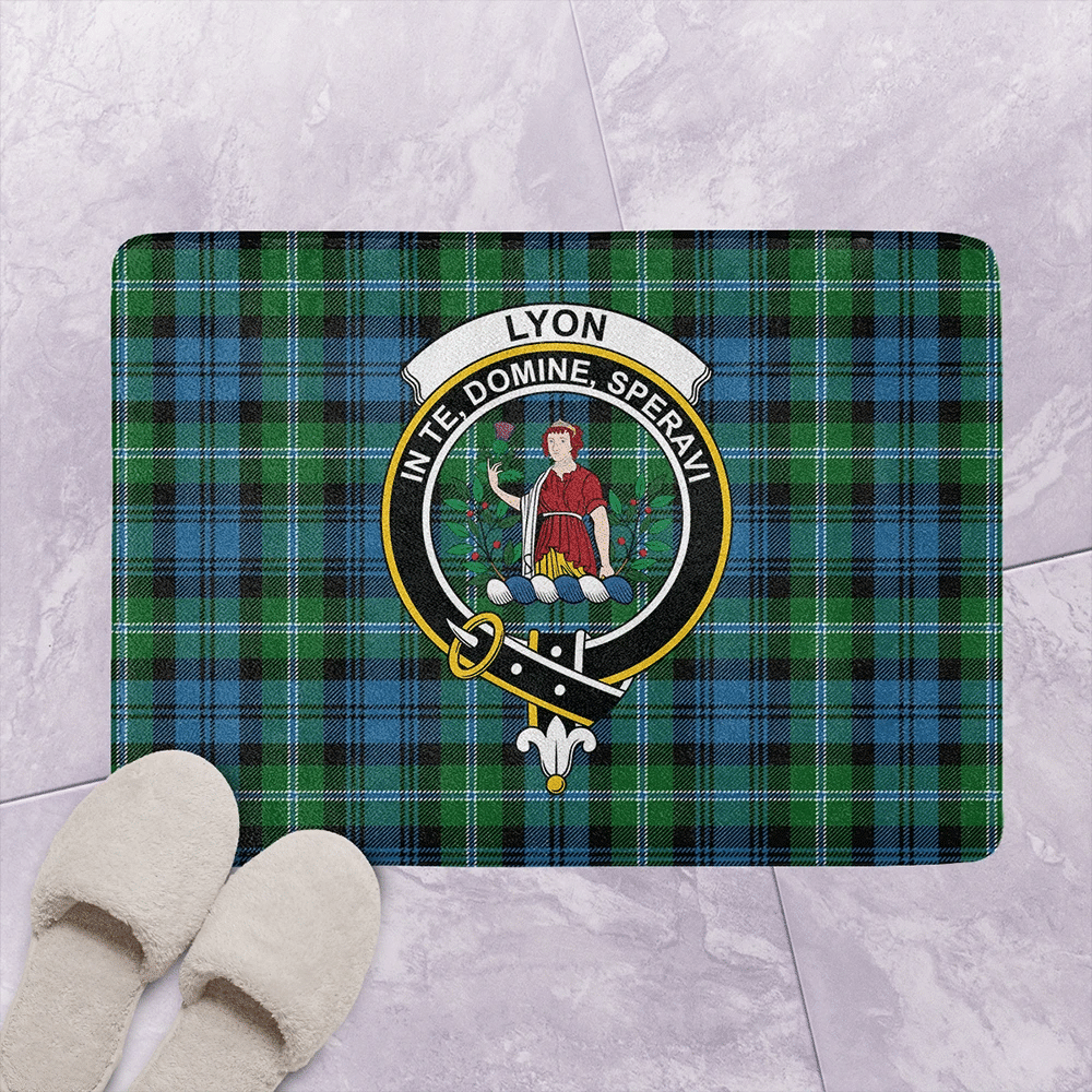 Lyon Clan Tartan Classic Crest Bathroom Mat | Celticprime.com – celticprime