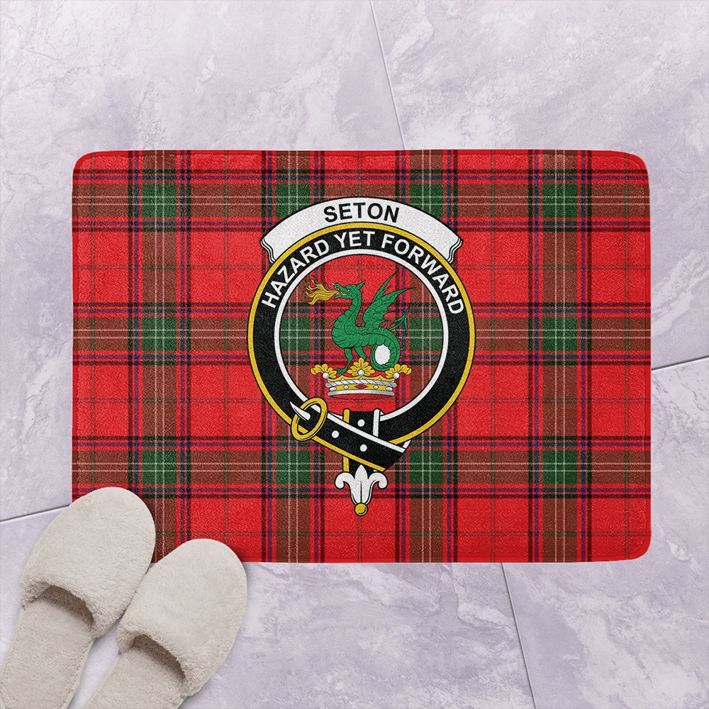 Seton Modern Tartan Classic Crest Bathroom Mat | Celticprime.com ...