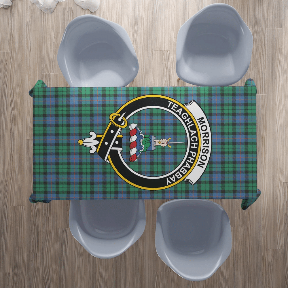 Morrison Ancient Tartan Classic Crest Tablecloth | Celticprime.com ...