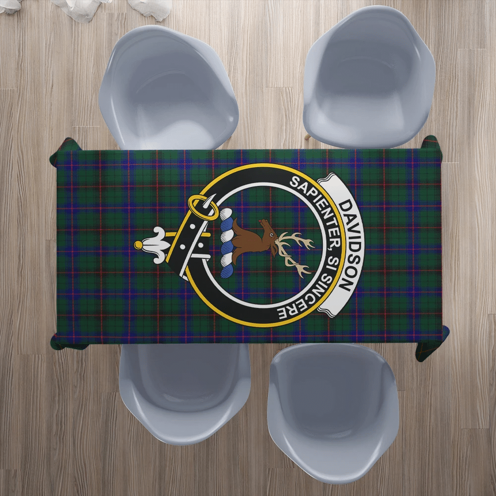 Davidson Modern Tartan Classic Crest Tablecloth | Celticprime.com ...