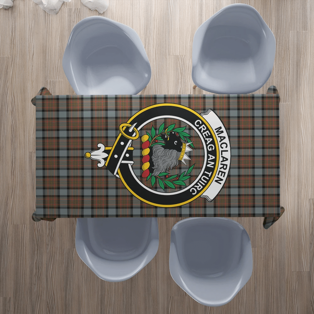MacLaren Weathered Tartan Classic Crest Tablecloth | Celticprime.com ...