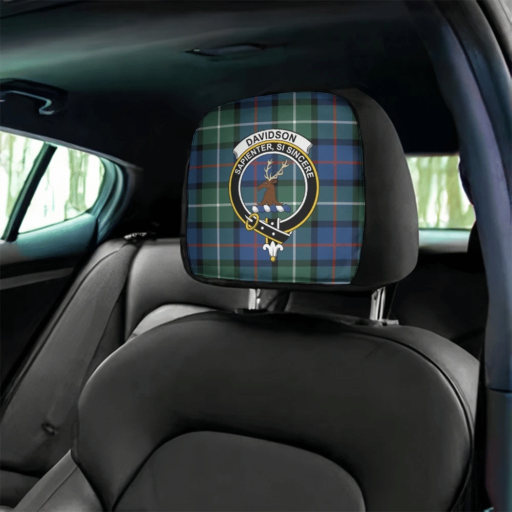 Davidson of Tulloch Tartan Classic Crest Headrest Covers | Celticprime ...
