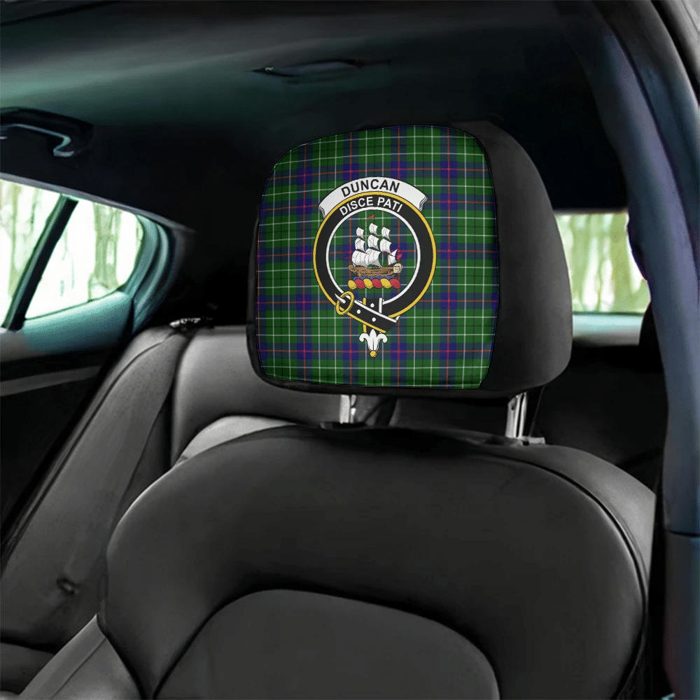 Duncan Modern Tartan Classic Crest Headrest Covers | Celticprime.com ...