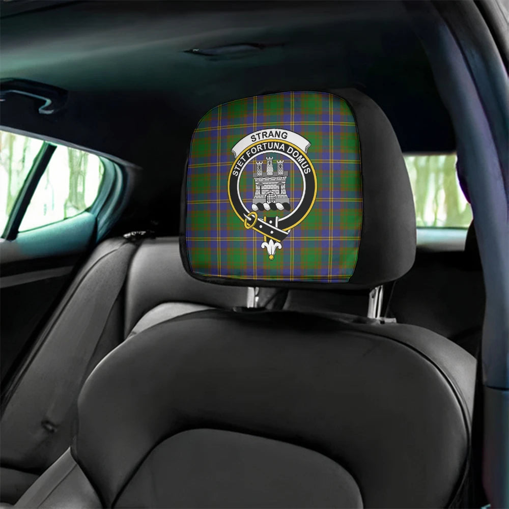 Strange of Balkaskie Tartan Classic Crest Headrest Covers | Celticprime ...