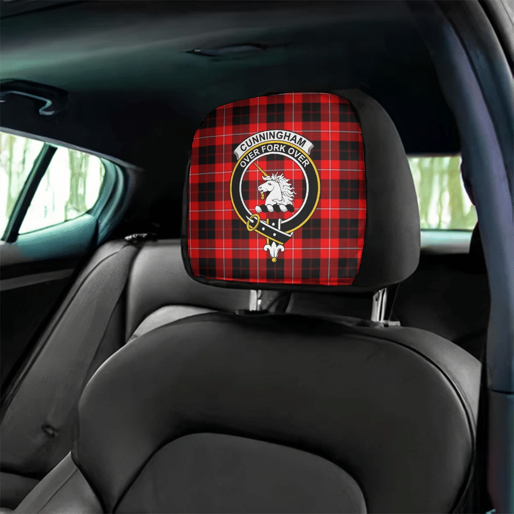 Cunningham Modern Tartan Classic Crest Headrest Covers | Celticprime ...