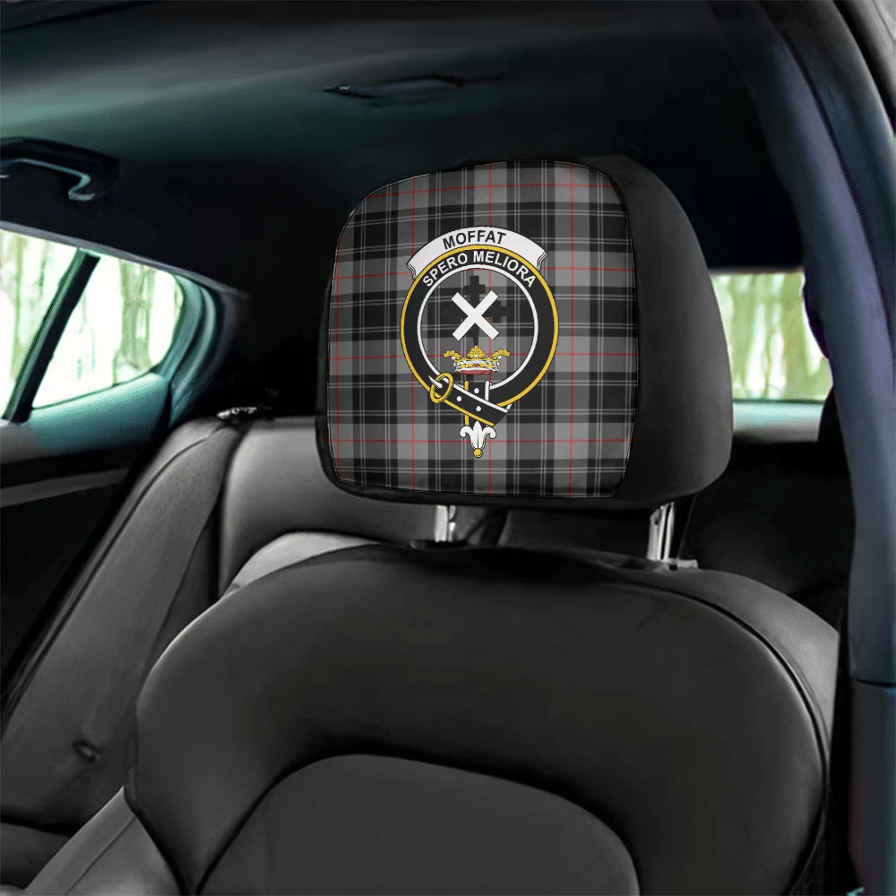 Moffat Modern Tartan Classic Crest Headrest Covers | Celticprime.com ...