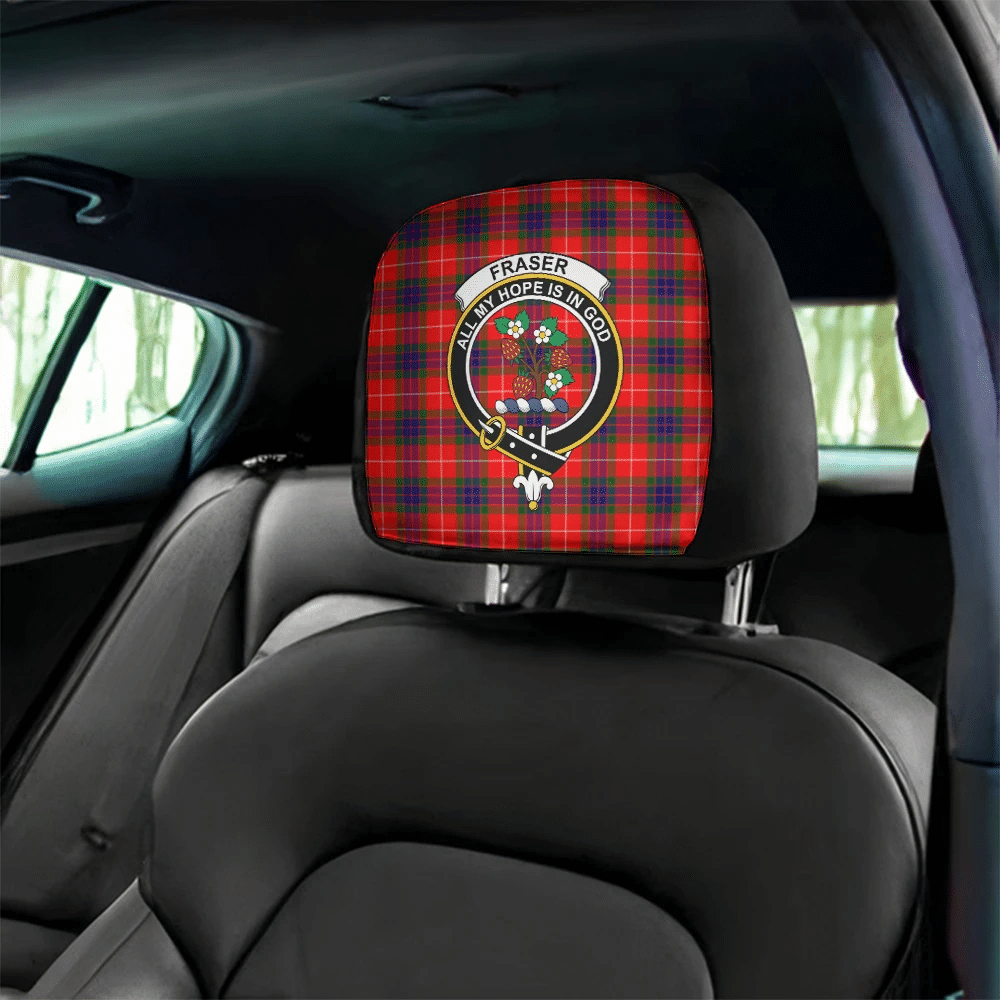 Fraser Modern Tartan Classic Crest Headrest Covers | Celticprime.com ...
