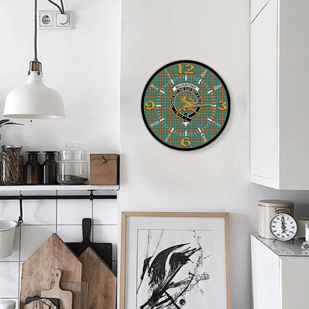 MacKintosh Hunting Ancient Tartan Crest Clock Language Style ...