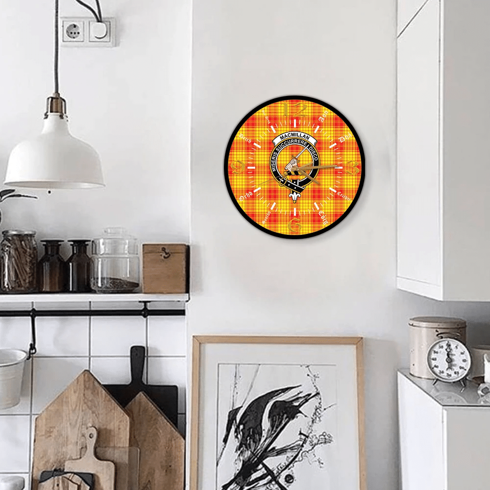 MacMillan Clan Tartan Crest Clock Language Style | Celticprime.com ...