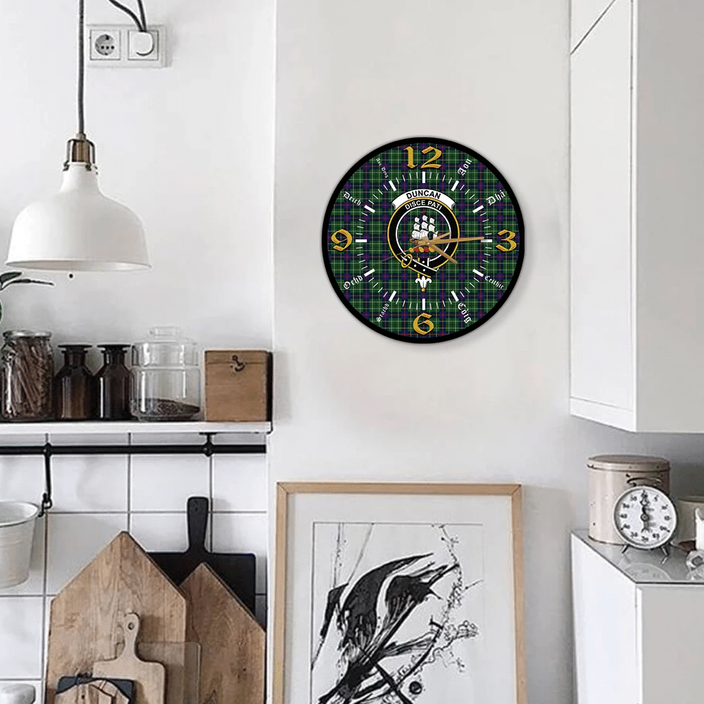 Duncan Modern Tartan Crest Clock Language Style | Celticprime.com ...
