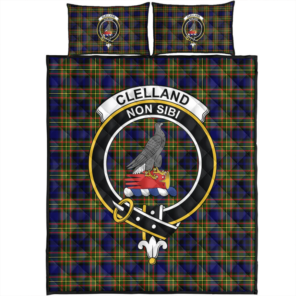 Clelland Modern Tartan Classic Crest Quilt Bed Set | Celticprime.com ...