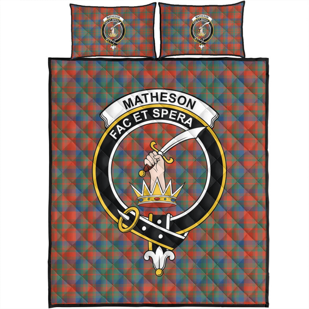 Matheson Ancient Tartan Classic Crest Quilt Bed Set | Celticprime.com ...