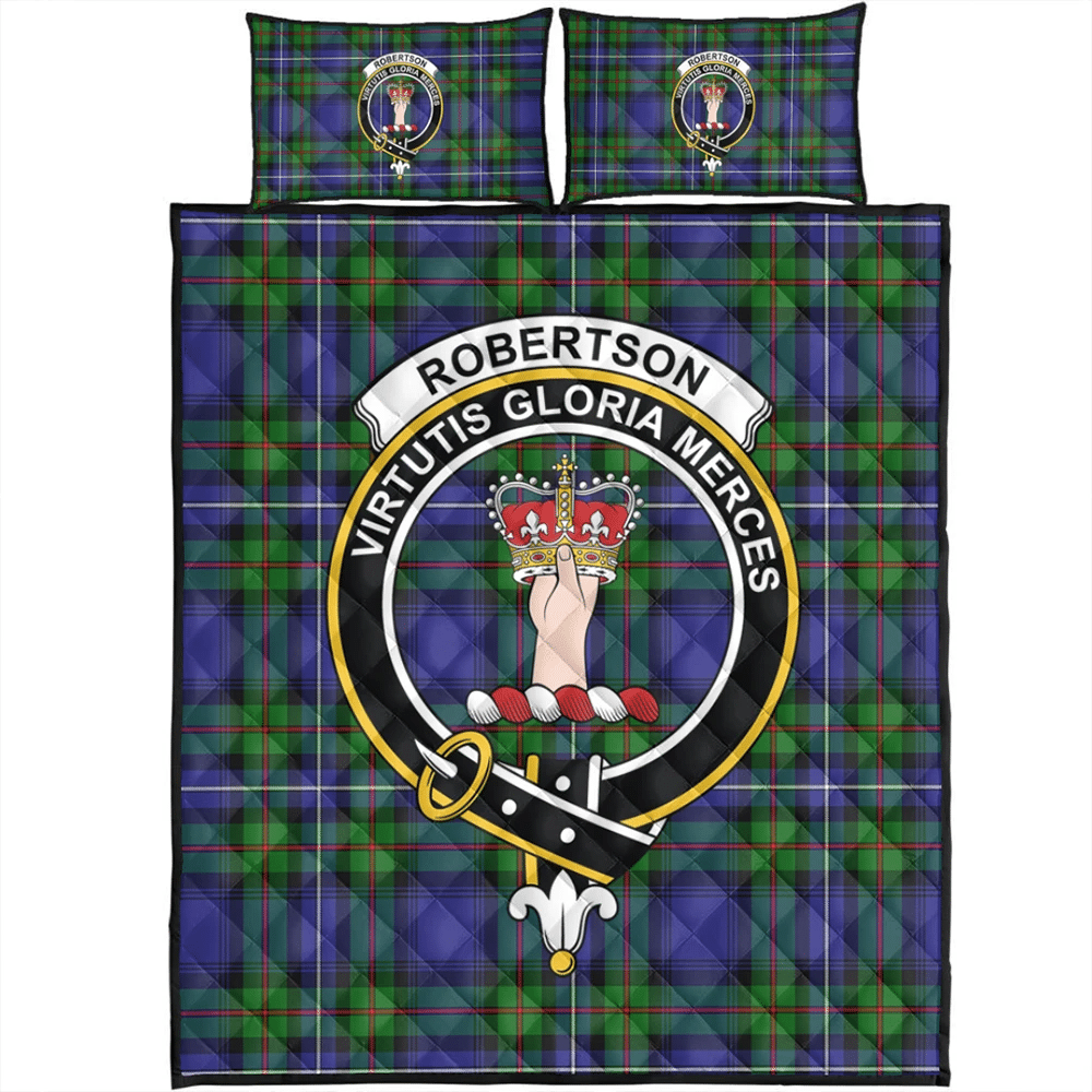 Robertson Hunting Modern Tartan Classic Crest Quilt Bed Set ...