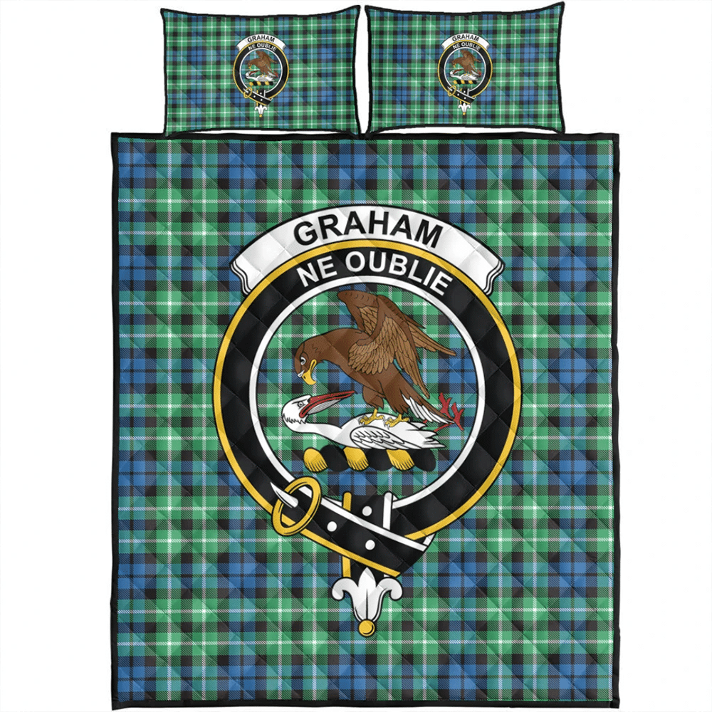 Graham of Montrose Ancient Tartan Classic Crest Quilt Bed Set | Celticprime.com – celticprime
