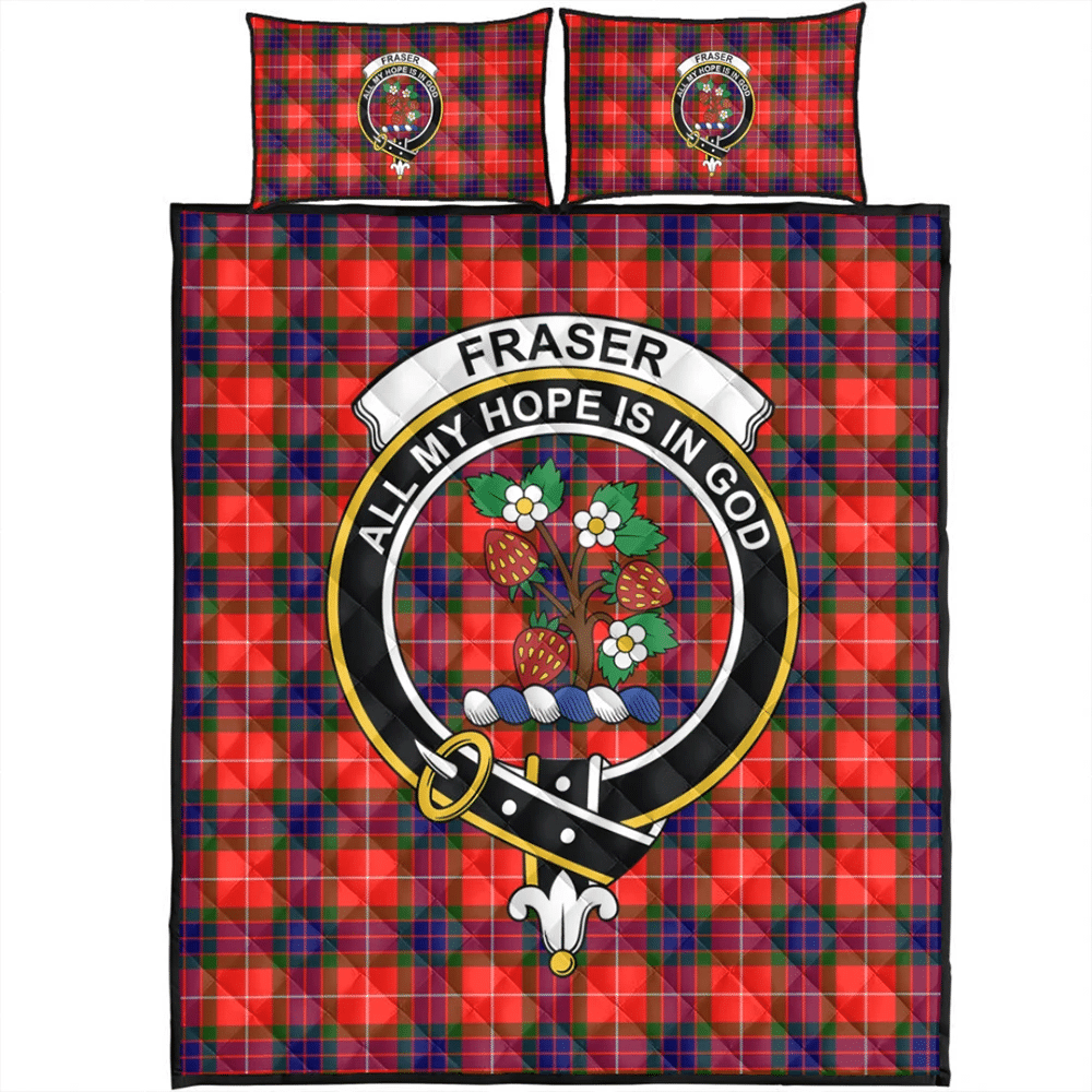 Fraser Modern Tartan Classic Crest Quilt Bed Set | Celticprime.com – celticprime