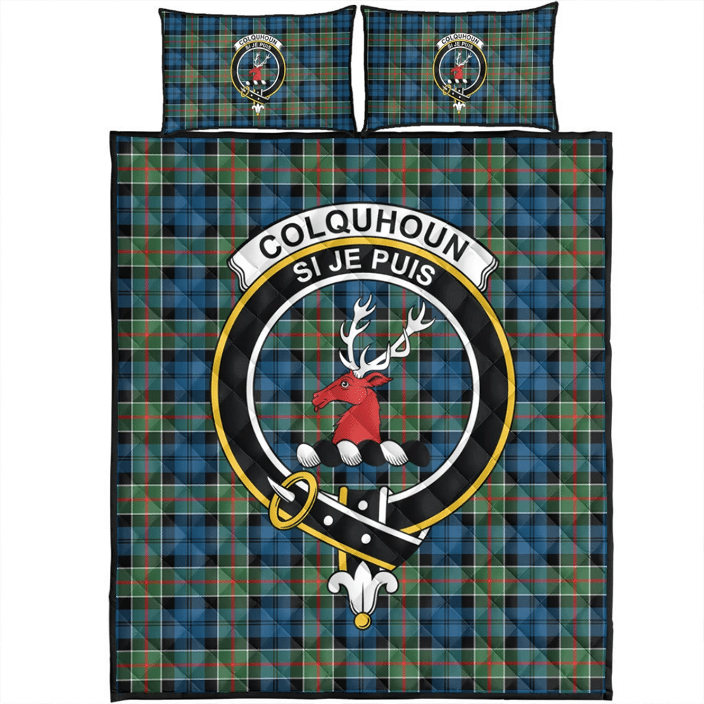 Colquhoun Ancient Tartan Classic Crest Quilt Bed Set | Celticprime.com ...