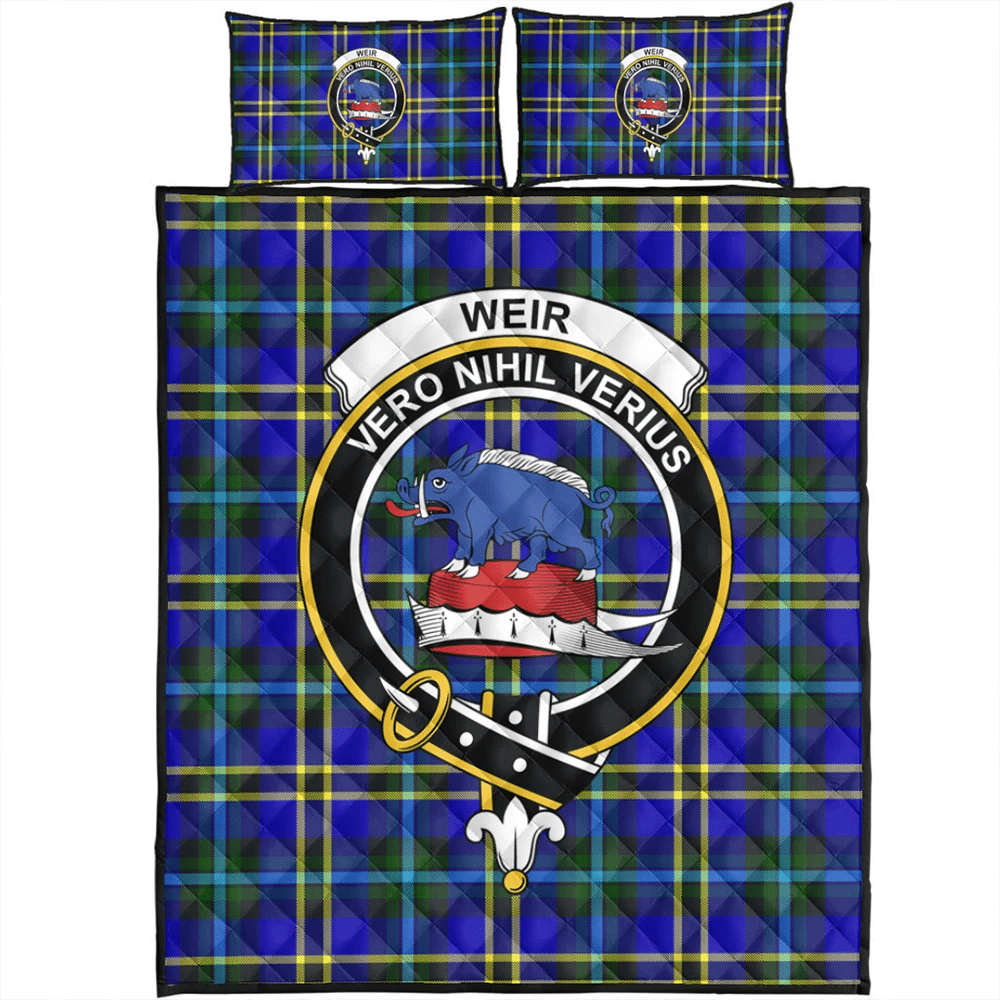 Weir Modern Tartan Classic Crest Quilt Bed Set | Celticprime.com – celticprime