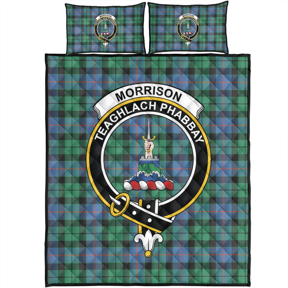 Morrison Ancient Tartan Classic Crest Quilt Bed Set | Celticprime.com – celticprime