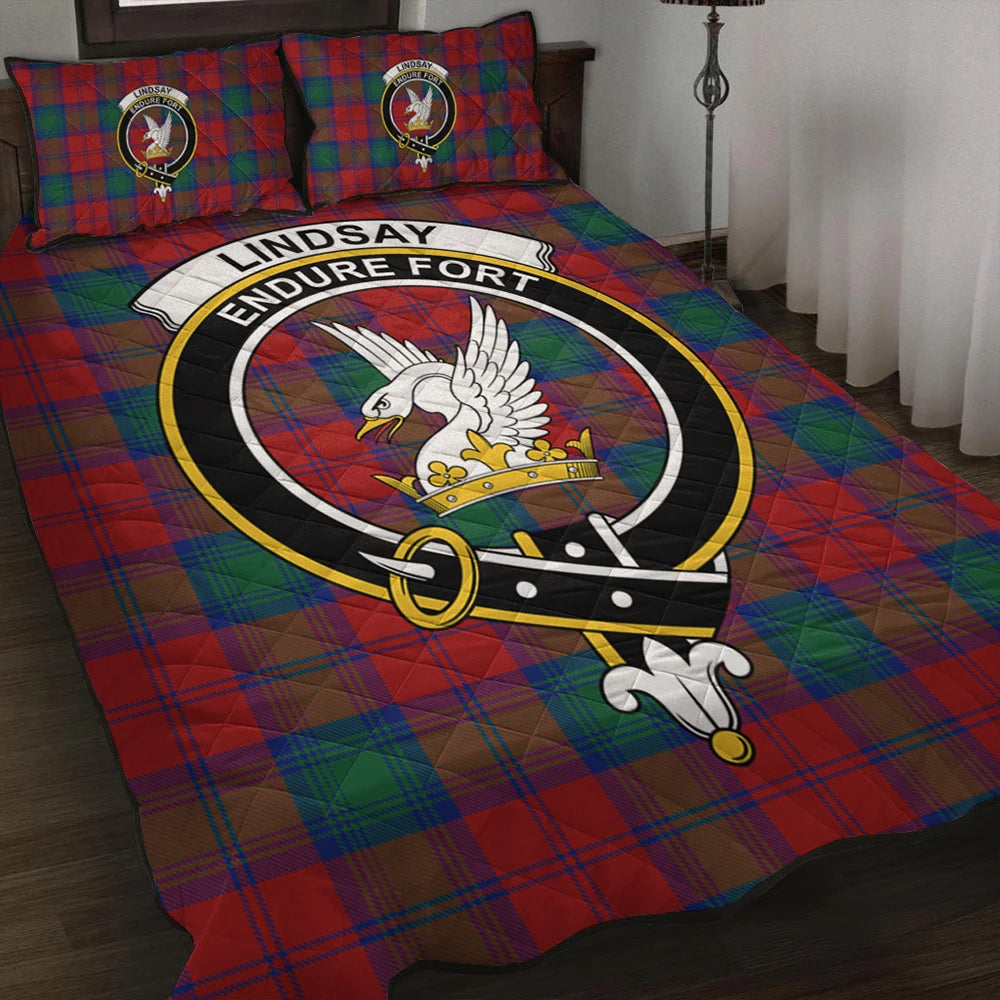 Lindsay Modern Tartan Classic Crest Quilt Bed Set | Celticprime.com – celticprime