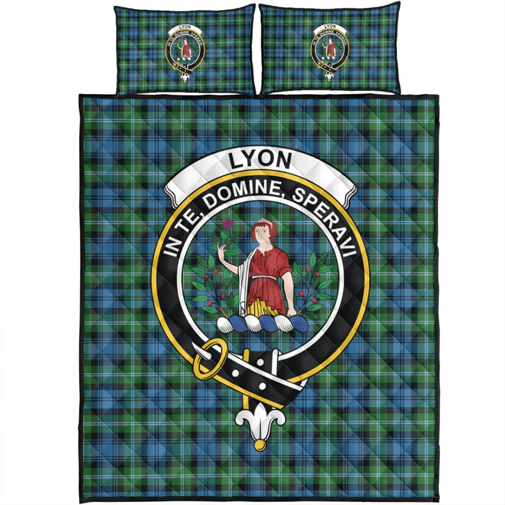 Lyon Clan Tartan Classic Crest Quilt Bed Set | Celticprime.com ...