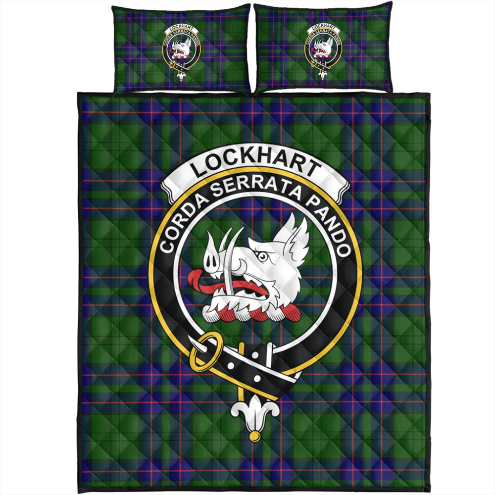 Lockhart Tartan Classic Crest Quilt Bed Set | Celticprime.com – celticprime