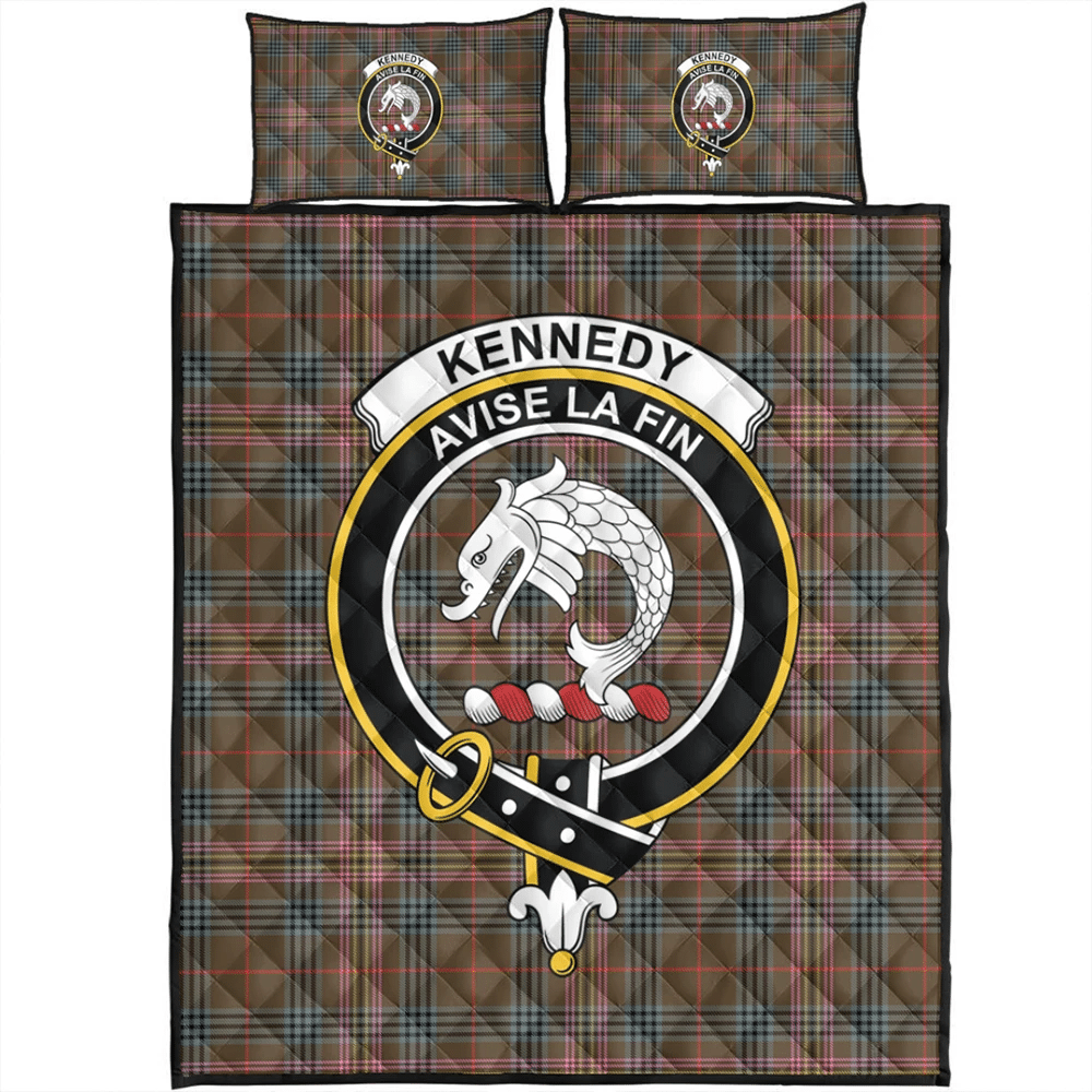 Kennedy Weathered Tartan Classic Crest Quilt Bed Set | Celticprime.com – celticprime
