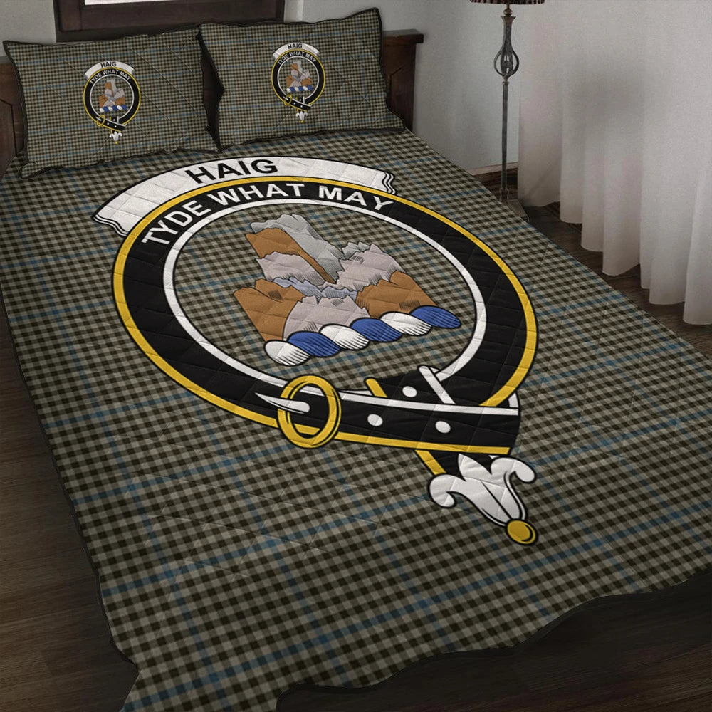 Haig Check Tartan Classic Crest Quilt Bed Set | Celticprime.com – celticprime