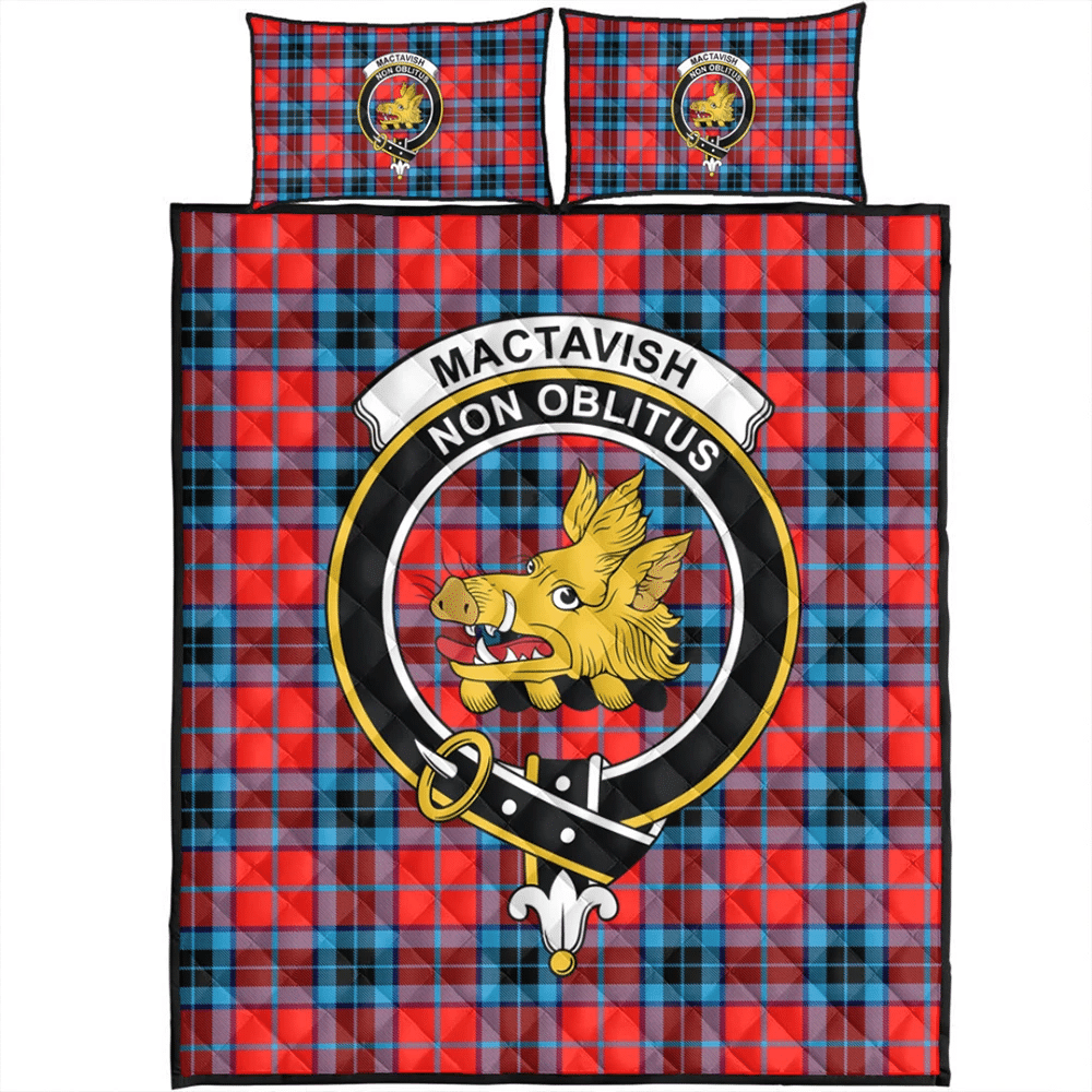 MacTavish Modern Tartan Classic Crest Quilt Bed Set | Celticprime.com – celticprime