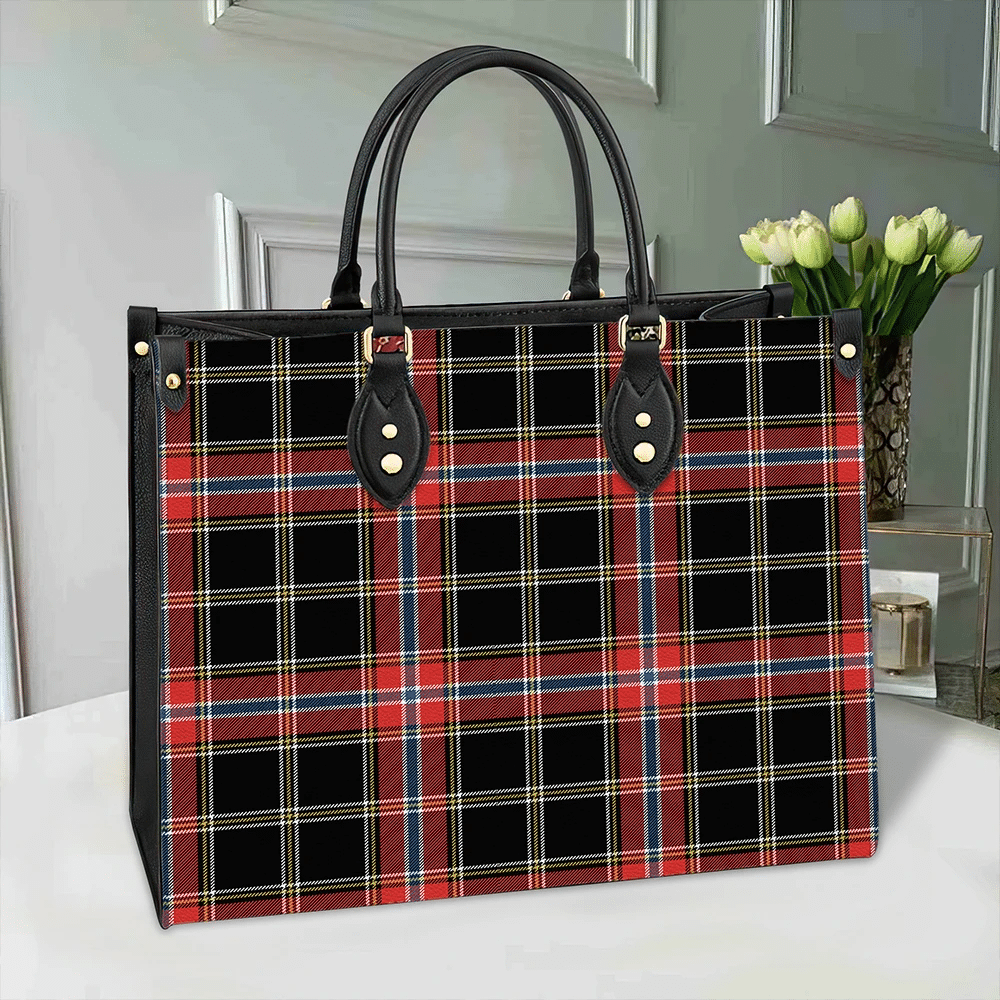 Norwegian Night Tartan Classic Leather Bag | Celticprime.com – celticprime