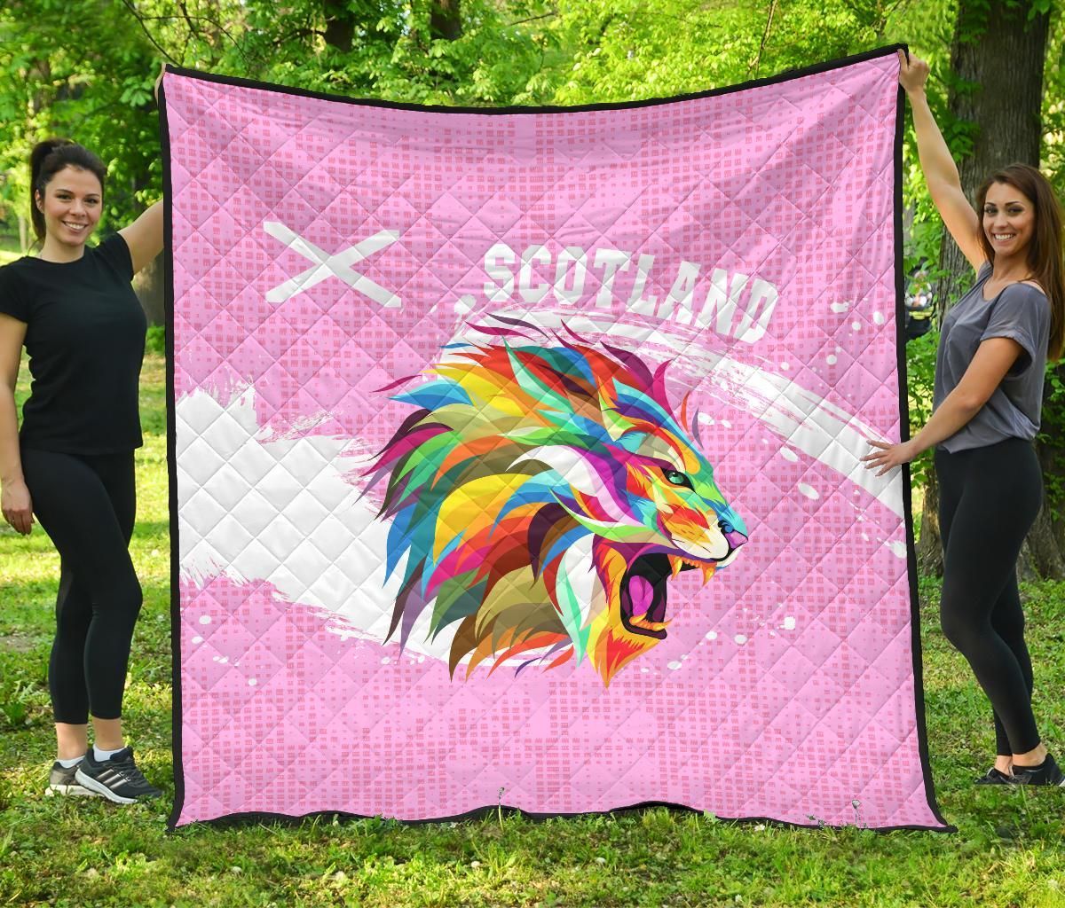 Scootishclo Premium Quilt - Scotland Premium Quilt Raibown Lion Pink ...