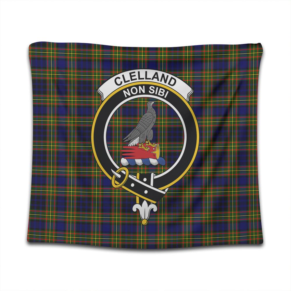 Clelland Modern Tartan Classic Crest Tapestry | Celticprime.com ...