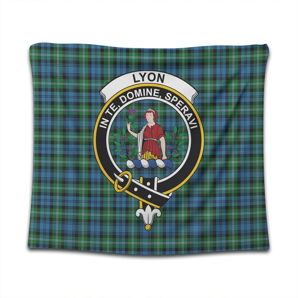Lyon Clan Tartan Classic Crest Tapestry | Celticprime.com – celticprime