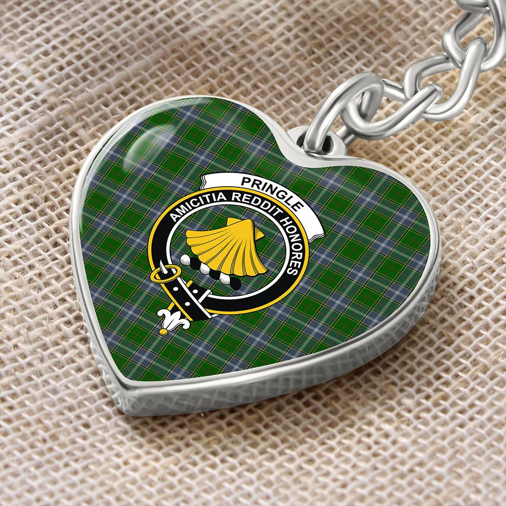 Pringle Tartan Classic Crest Heart Keychain | Celticprime.com – celticprime
